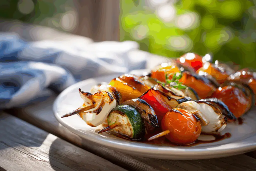 Char-Grilled Veggie Skewers With Balsamic Glaze - VIP Recipe