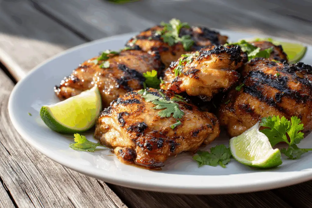 Honey Lime Grilled Chicken Thighs with Charred Edges - VIP Recipe