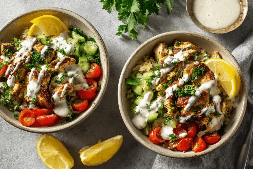 Mediterranean Chicken Bowls With Lemon Tahini Sauce - VIP Recipe