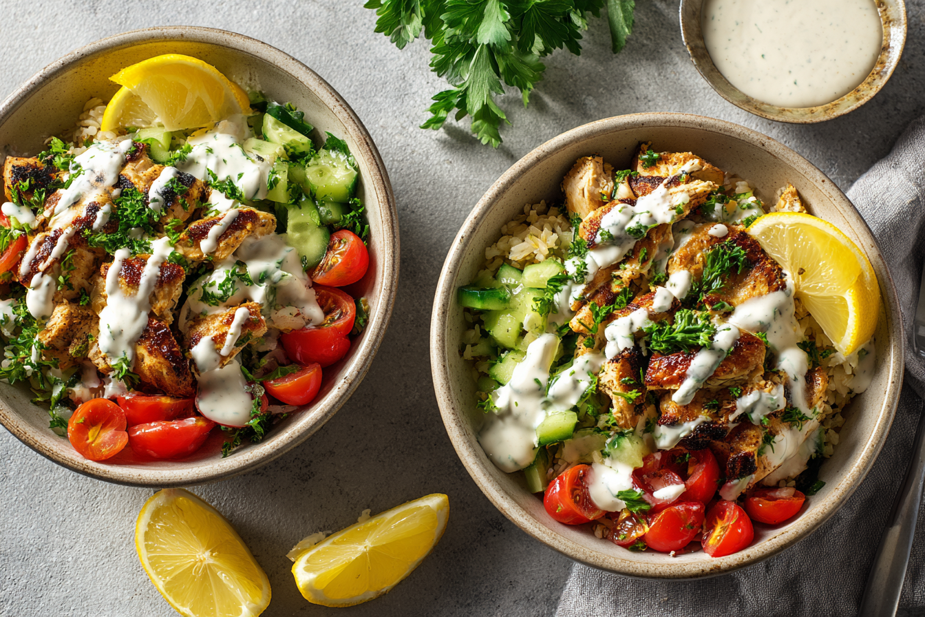 Mediterranean Chicken Bowls With Lemon Tahini Sauce - VIP Recipe