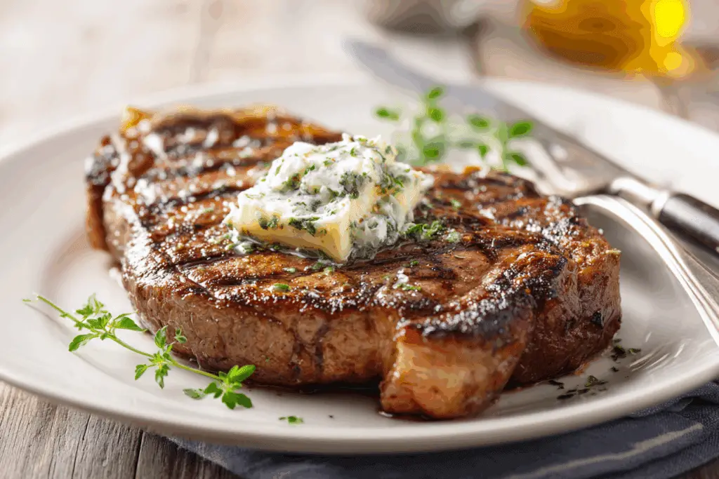 Perfectly Grilled Ribeye Steak with Garlic Herb Butter - VIP Recipe